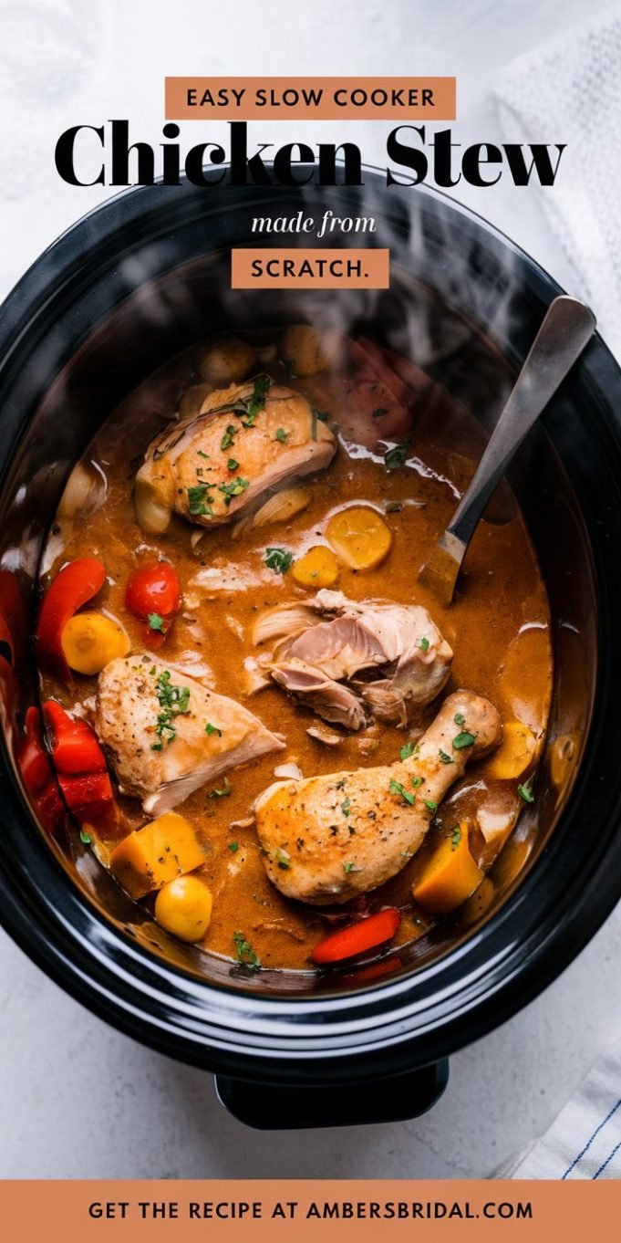 Easy Slow Cooker Chicken Stew Made From Scratch