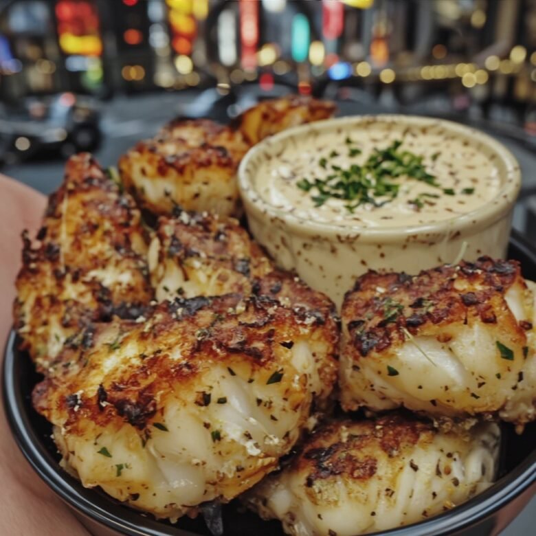 Golden Crispy Garlic Cod Bites with Creamy Lemon Herb Dip